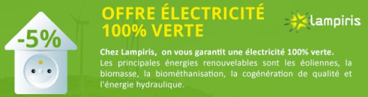 Lampiris : électricité 100% renouvelable à un prix attractif - Green IT