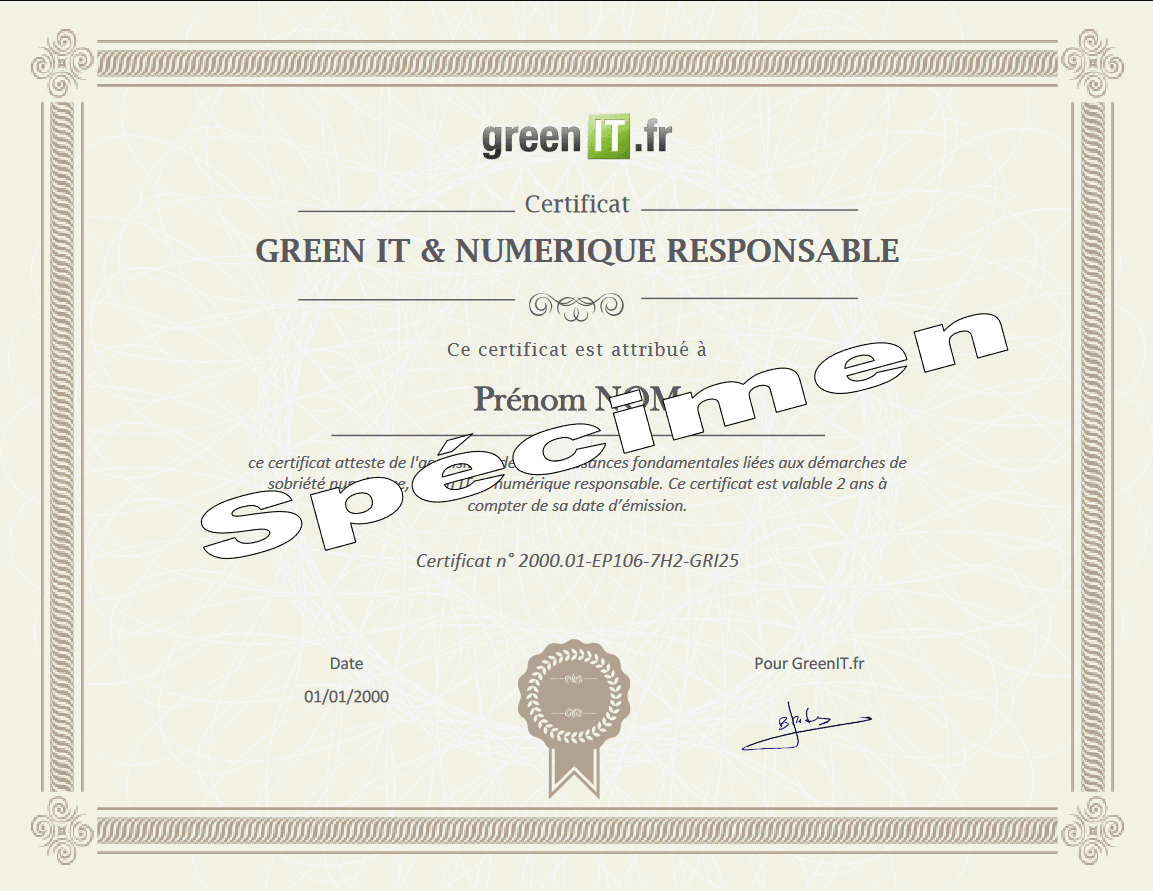 Certification Green It Et Numérique Responsable Green It